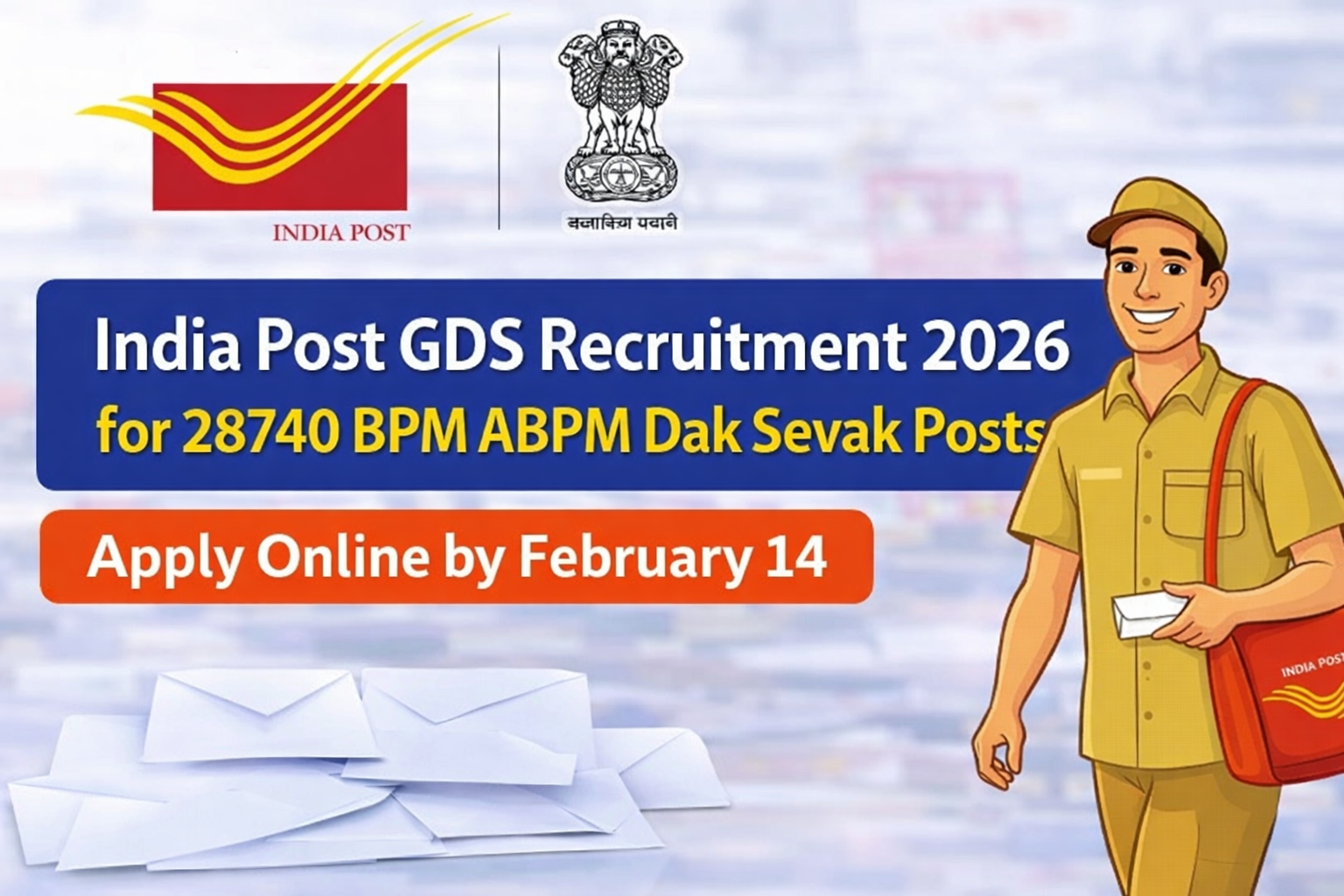 India Post GDS Recruitment 2026: Apply Online for BPM, ABPM & Dak Sevak ...