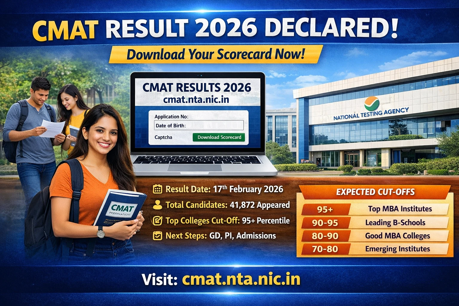 CMAT Result 2026 Out: Download Scorecard at cmat.nta.nic.in